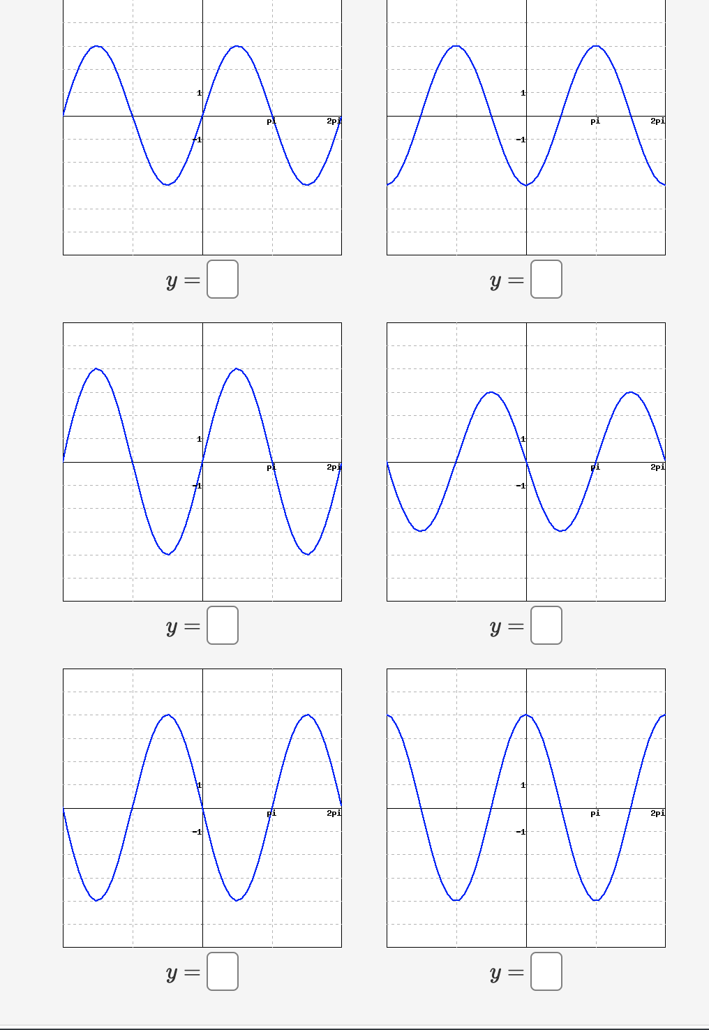 Solved ААНАА 2pi Y = y = mm 2pi pi 2pi y = y = | Chegg.com