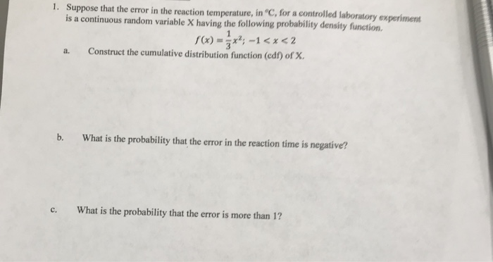 Solved 1. Suppose that the error in the reaction | Chegg.com