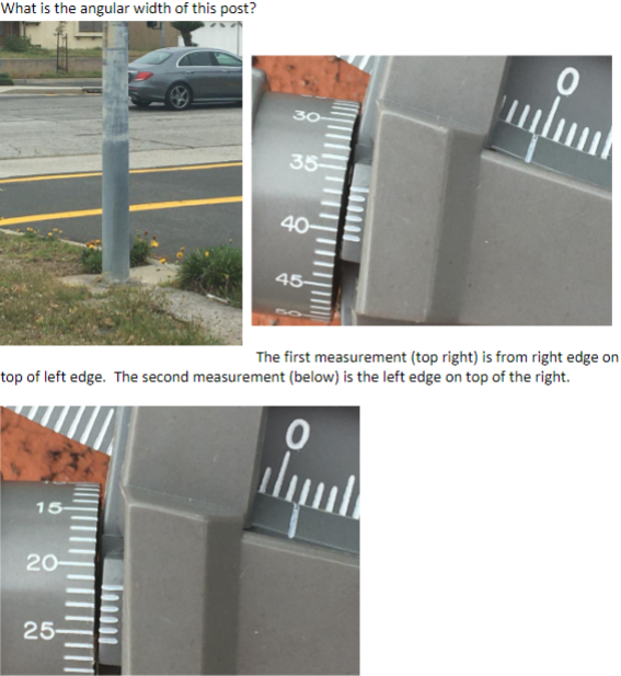 What is the angular width of this post? Ine rirst | Chegg.com