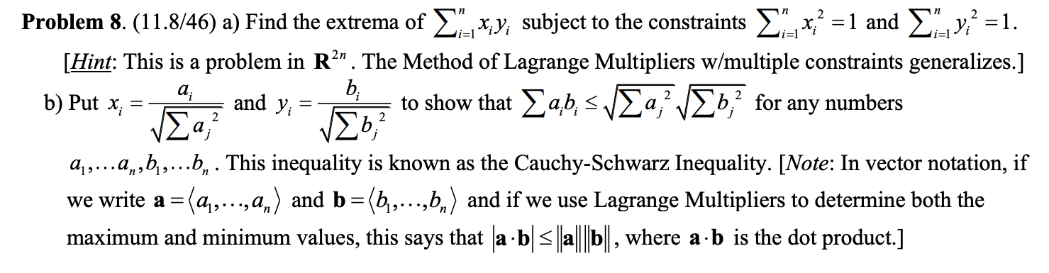 Solved Problem 8. (11.8/46) a) Find the extrema of | Chegg.com
