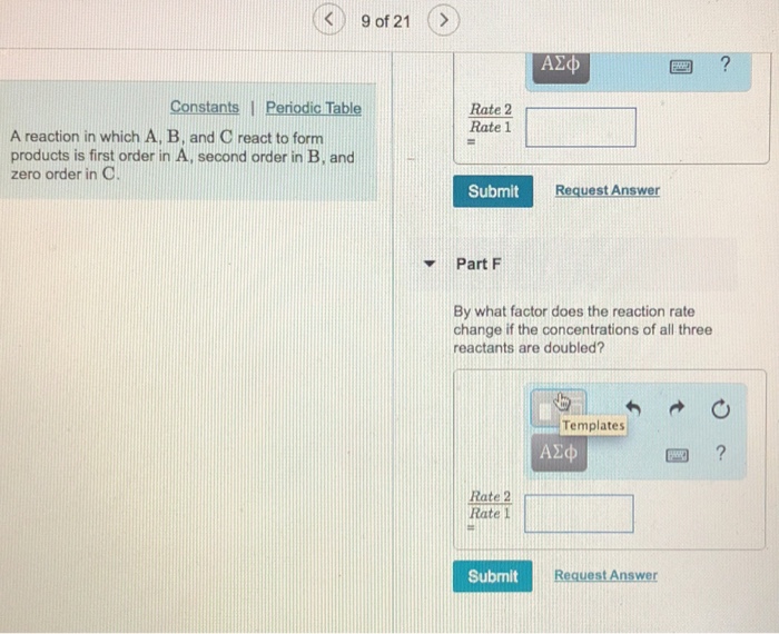 Solved 9 of 21> Part D Constants Periodic Table A reaction | Chegg.com