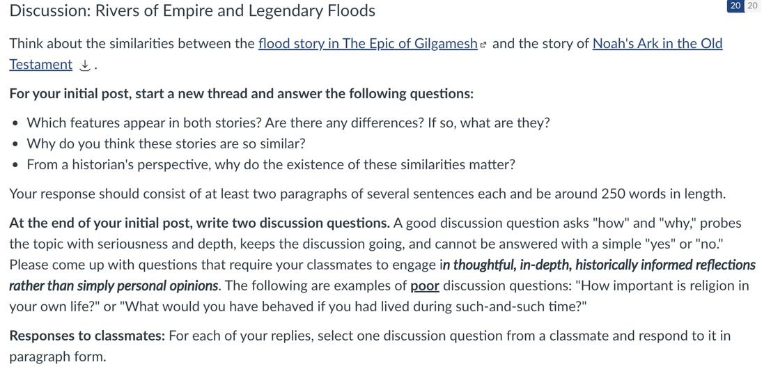 20 20 Discussion: Rivers of Empire and Legendary | Chegg.com