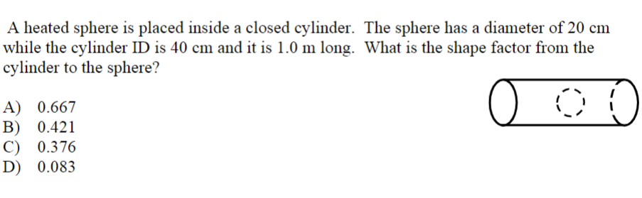 Solved A heated sphere is placed inside a closed cylinder. | Chegg.com