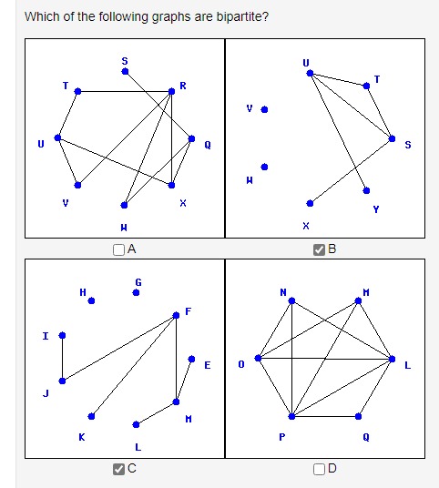Solved Which of the following graphs are bipartite?Which of | Chegg.com