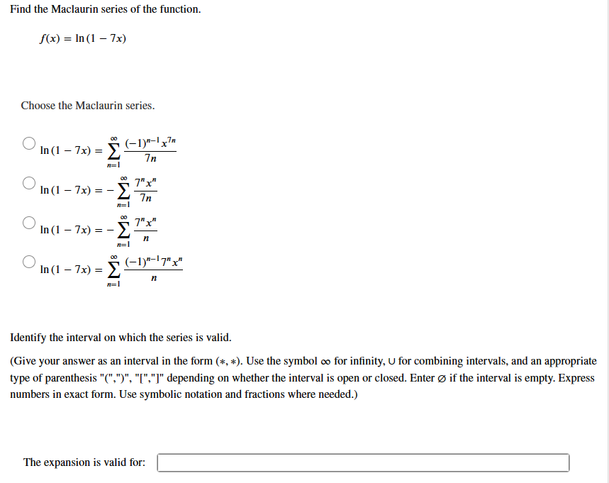 Solved Find the Maclaurin series of the function. | Chegg.com