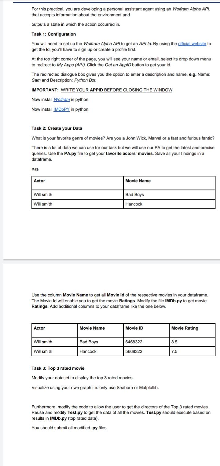 Solved For This Practical You Are Developing A Personal 