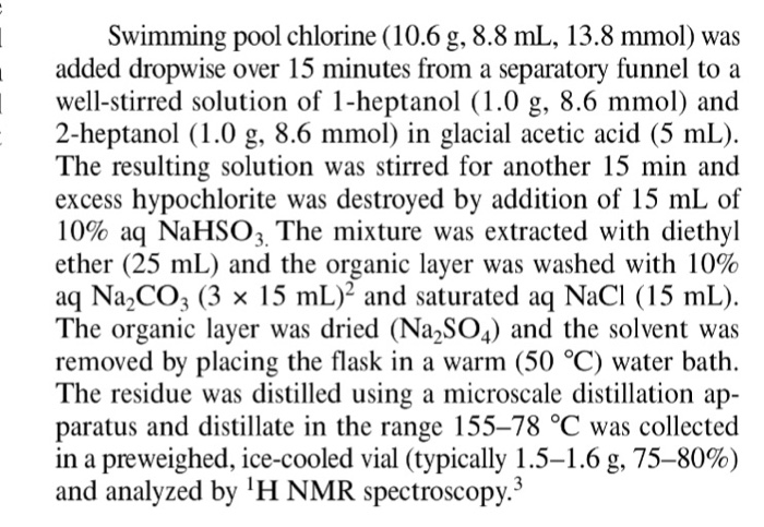 Solved Synthesis of 1- heptanol to heptanal and heptanoic | Chegg.com