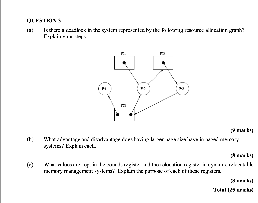 Solved QUESTION 3 (a) Is there a deadlock in the system | Chegg.com