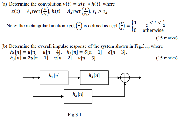Solved (a) Determine the convolution y(t) = x(t) *h(t), | Chegg.com