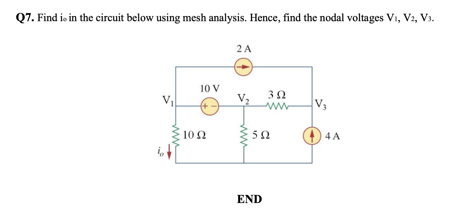 Solved Q7. Find i0 in the circuit below using mesh analysis. | Chegg.com