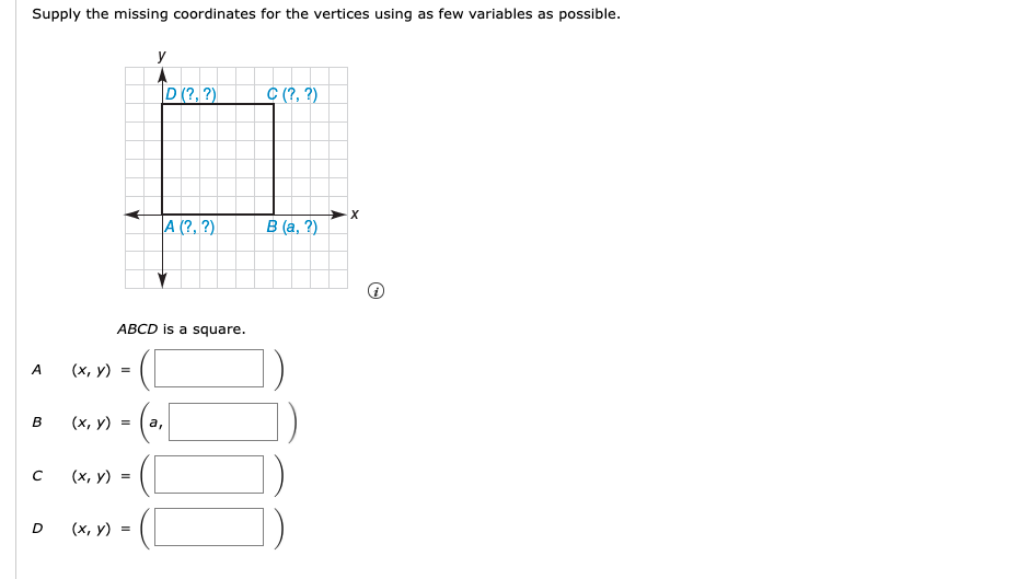 Solved Supply The Missing Coordinates For The Vertices Using 