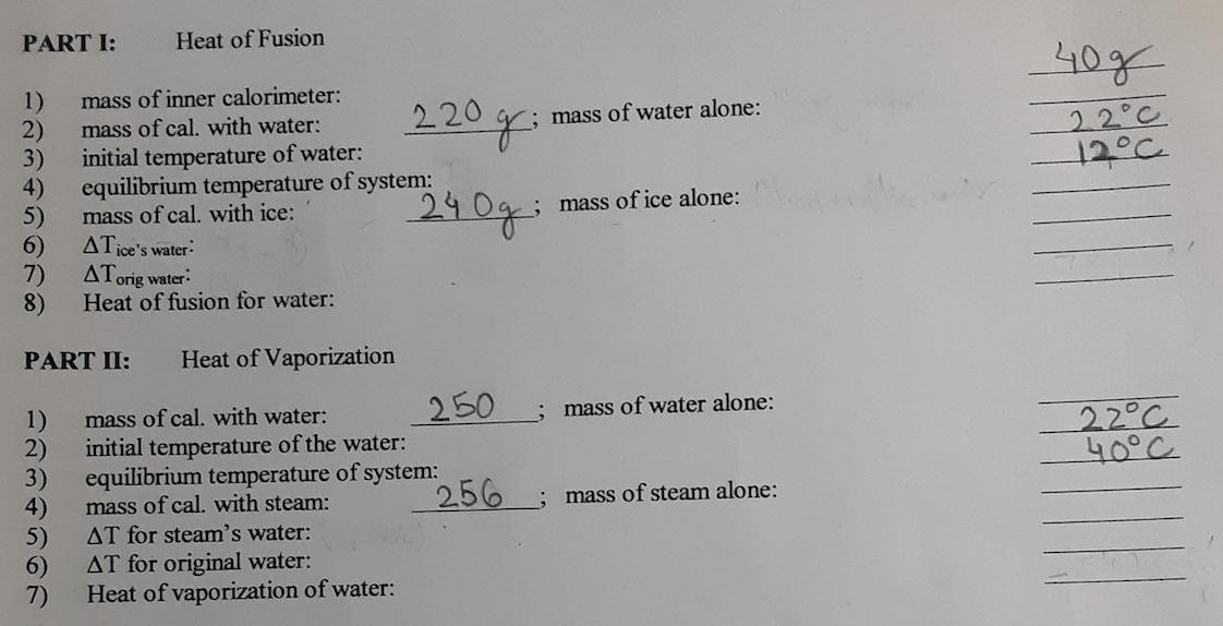 Solved Find the heat of fusion and heat of vaporization? The | Chegg.com