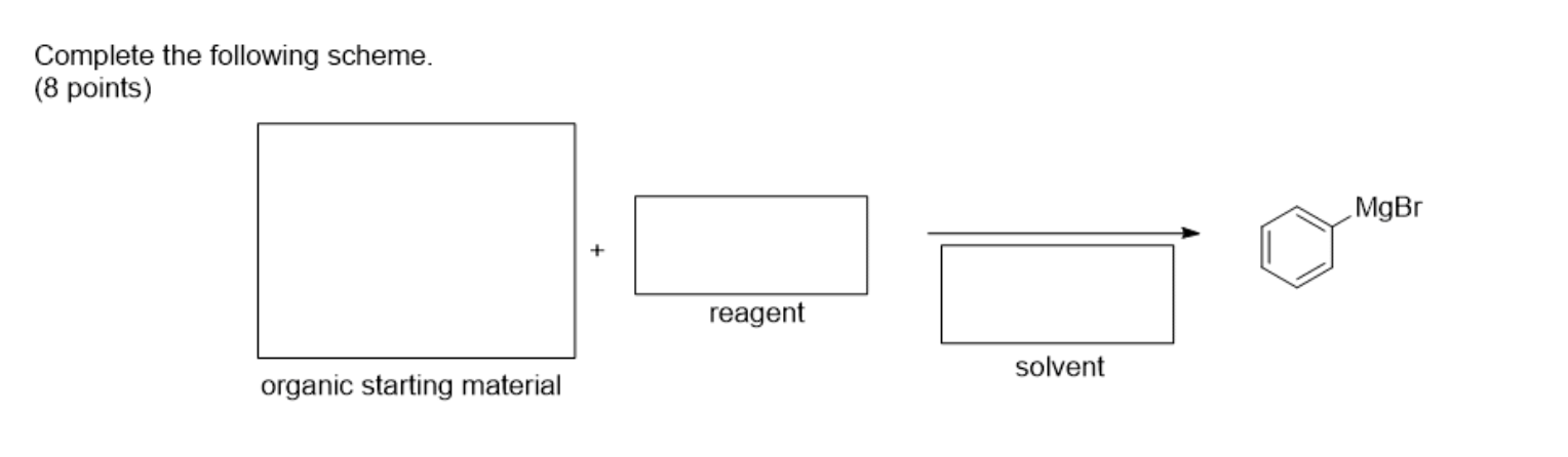 Solved Complete the following scheme. (8 points) MgBr | Chegg.com