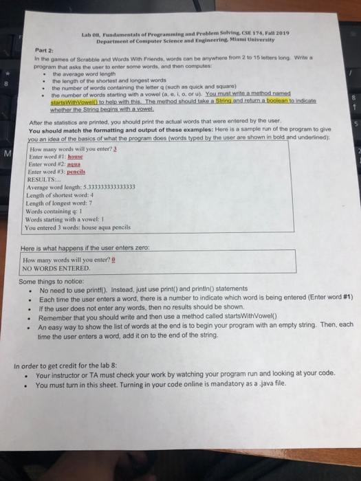 Solved Lab on, Fundamentals of Programming and Problem | Chegg.com