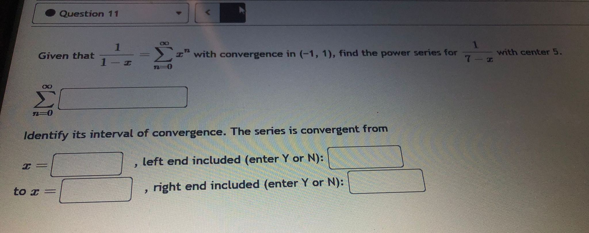 Solved Given that 1−x1=∑n=0∞xn with convergence in (−1,1), | Chegg.com