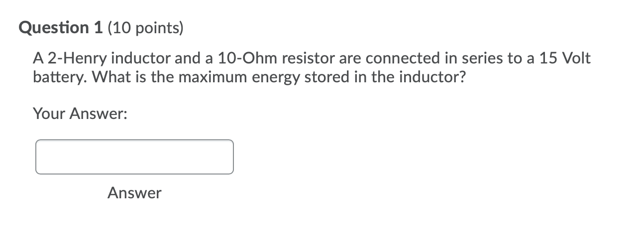 Solved Question 1 (10 points) A 2-Henry inductor and a | Chegg.com