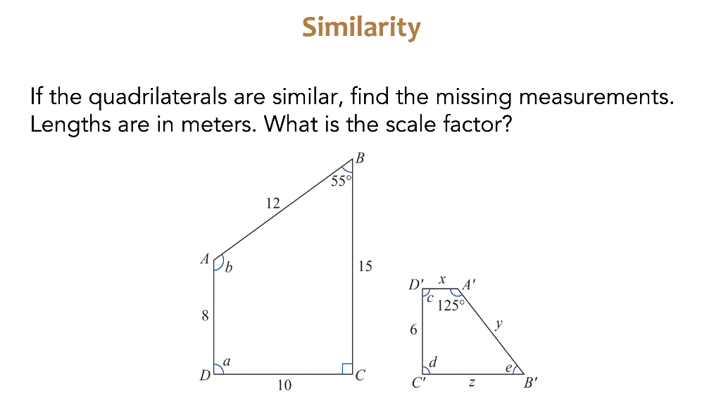 Solved Similarity If the quadrilaterals are similar, find | Chegg.com