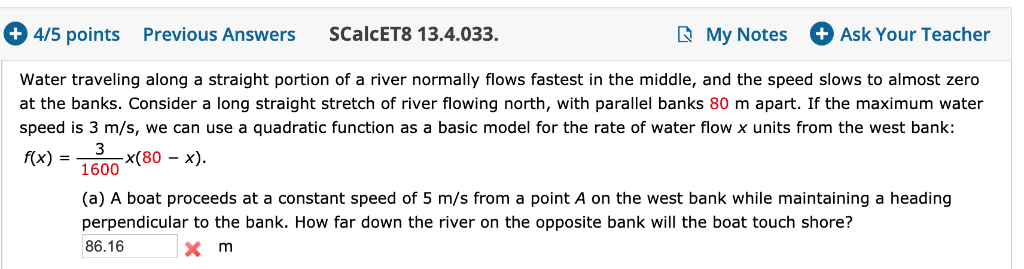 Solved + 4/5 points Previous Answers CalcET8 13.4.033. My | Chegg.com