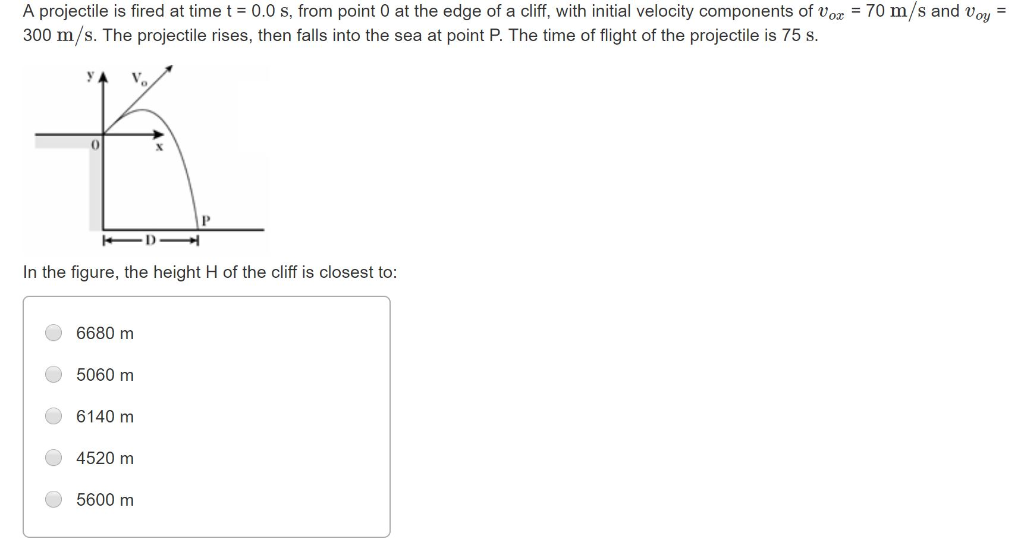Solved A Projectile Is Fired At Time T 00 S From Point 0 2482