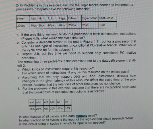 Solved 2- In Problems in this exercise assume that logic | Chegg.com
