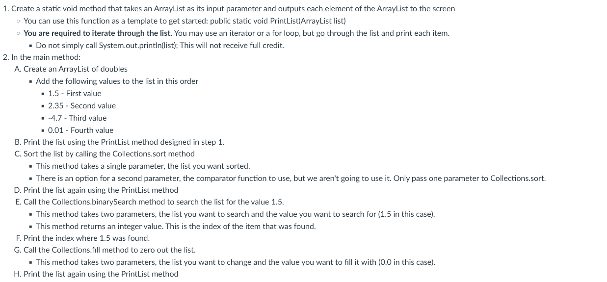 Solved 1. Create a static void method that takes an | Chegg.com