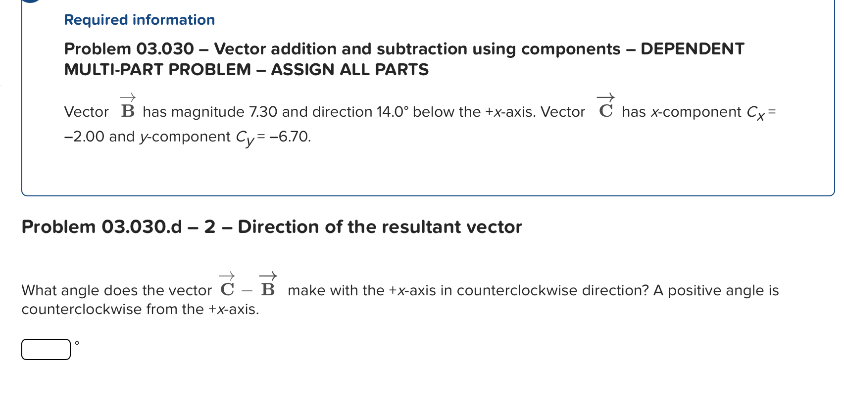 Solved Problem 03.030.d - 2 - ﻿Direction of the resultant | Chegg.com
