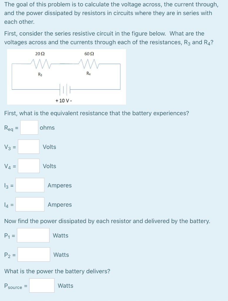 Solved The goal of this problem is to calculate the voltage | Chegg.com