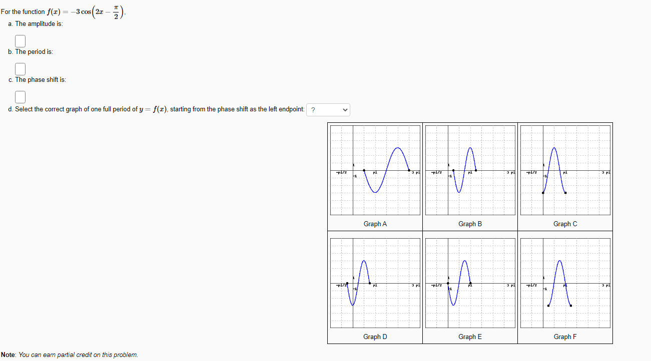 Solved For the function f(x) = - 3 cos os(20 - ) a. The | Chegg.com