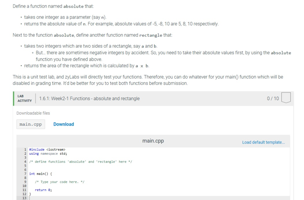 Solved Define a function named absolute that takes one | Chegg.com