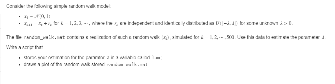 Consider the following simple random walk model: - | Chegg.com
