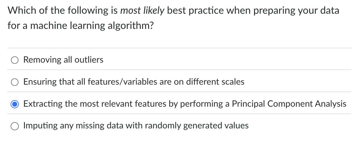 Solved Which of the following is most likely best practice | Chegg.com