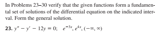 Solved In Problems 23-30 verify that the given functions | Chegg.com