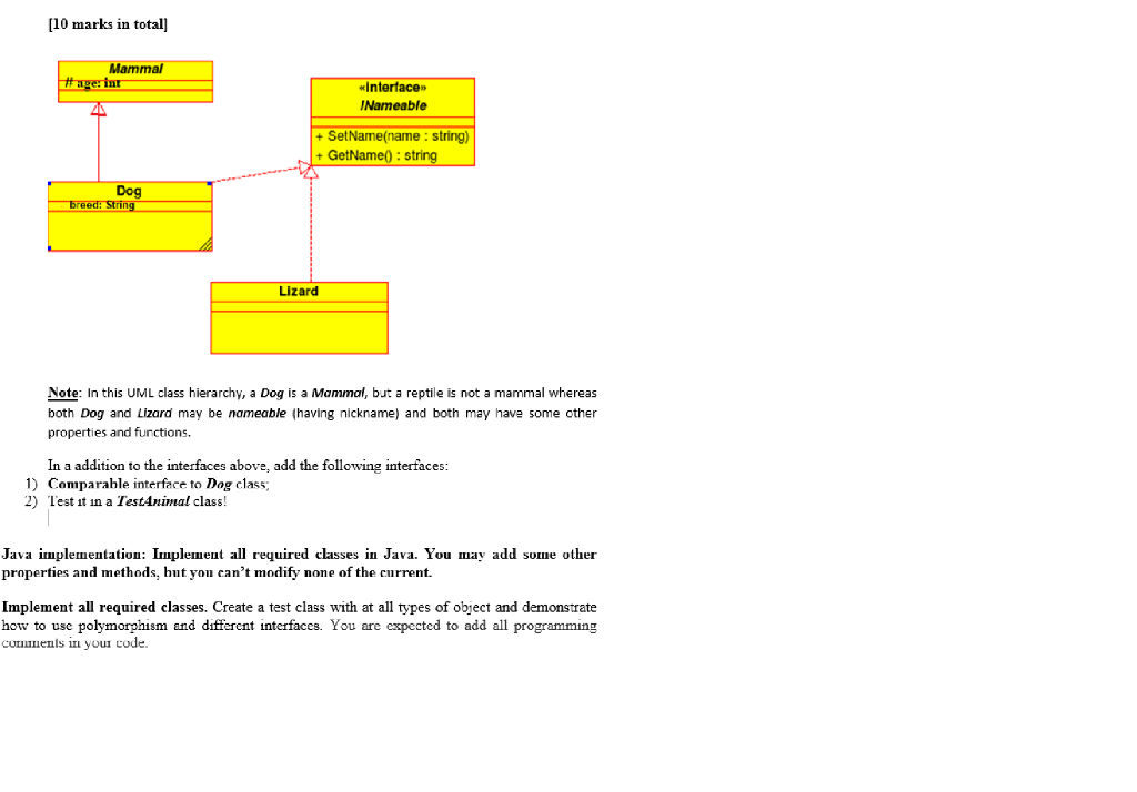 Solved [10 marks in total] Note: In this UML class | Chegg.com