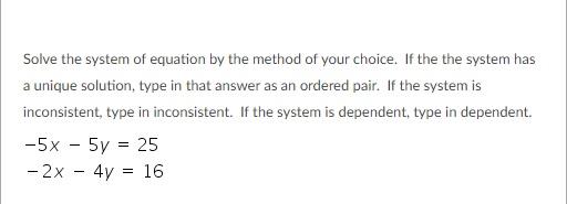 Solved Solve the system of equation by the method of your | Chegg.com