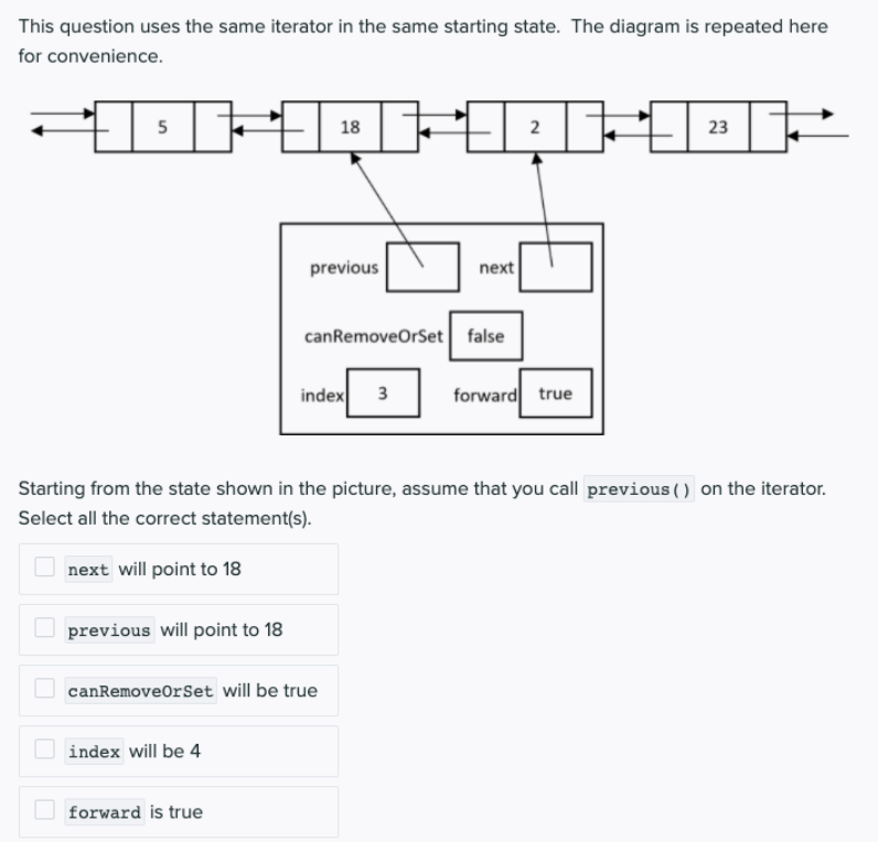 This question uses the same iterator in the same | Chegg.com
