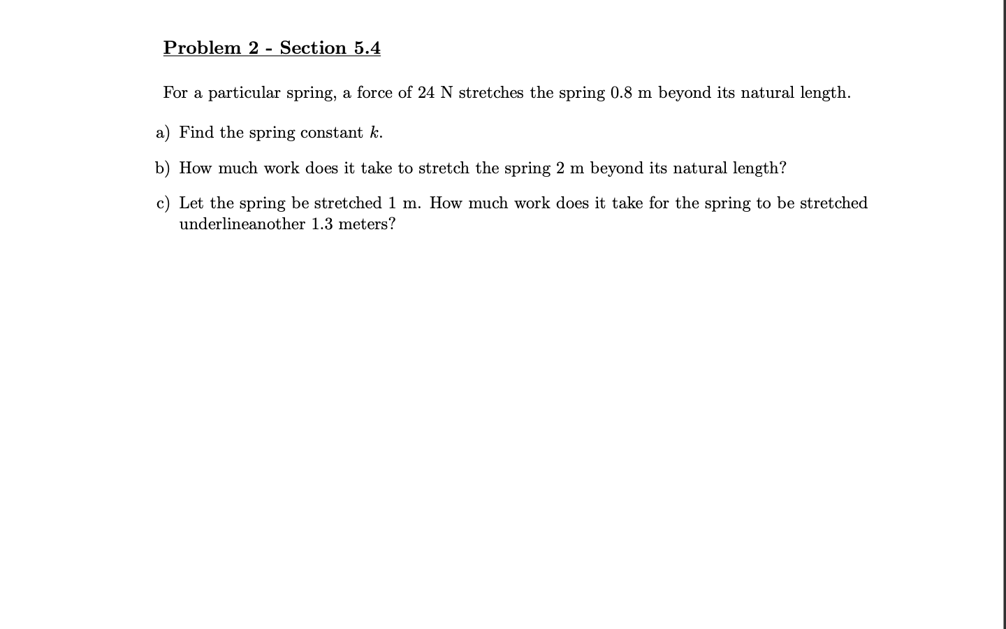Solved Problem 2 - Section 5.4 For a particular spring, a | Chegg.com