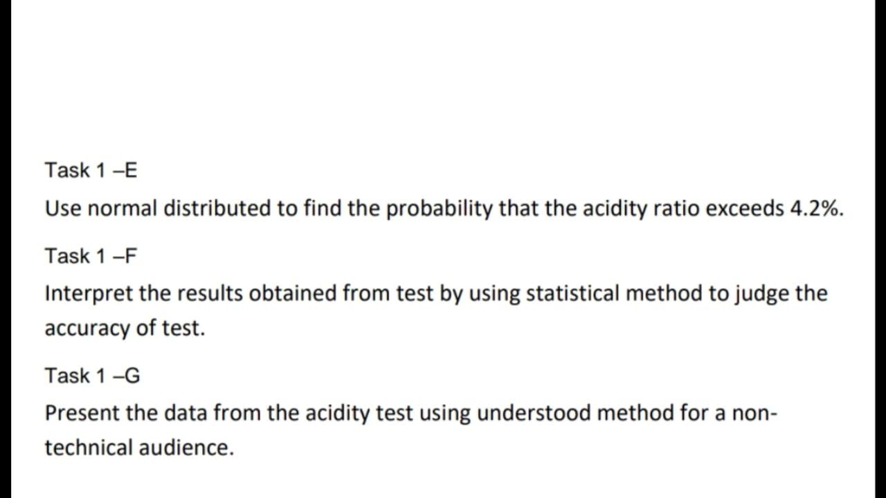 Solved Appendix A Acidity ratio (%) Number of sampling | Chegg.com