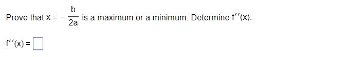 Solved Use calculus to prove that the relative minimum or | Chegg.com
