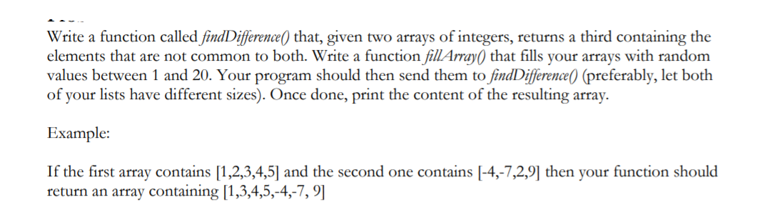 Solved Write A Function Called Finddifference That Given 5285