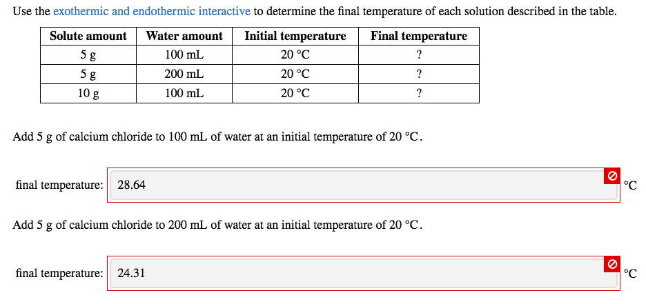 Solved Use the exothermic and endothermic interactive to | Chegg.com