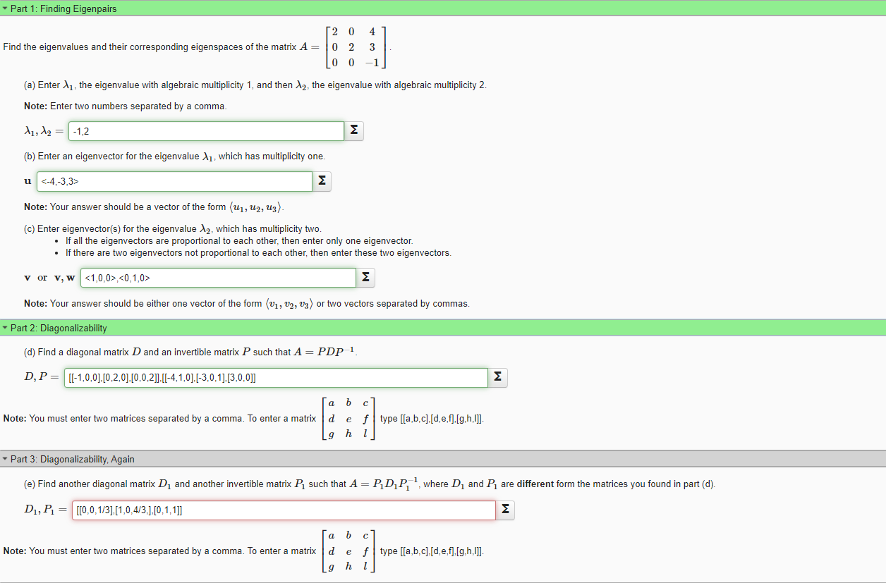 Solved Part 1: Finding Eigenpairs Find the eigenvalues and | Chegg.com