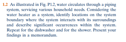 Solved 1.2 As illustrated in Fig. P1.2, water circulates | Chegg.com