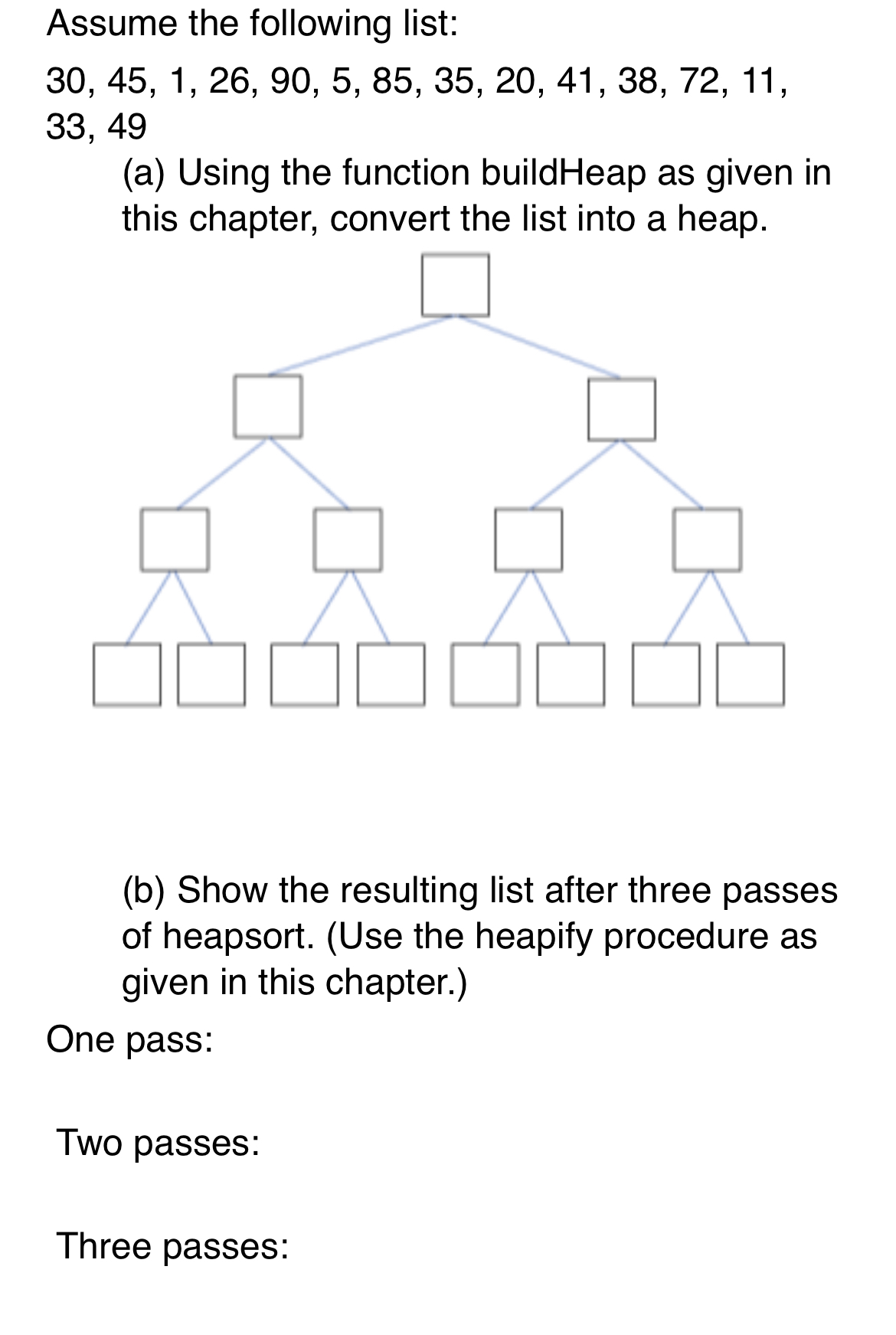 Solved Assume the following list: | Chegg.com