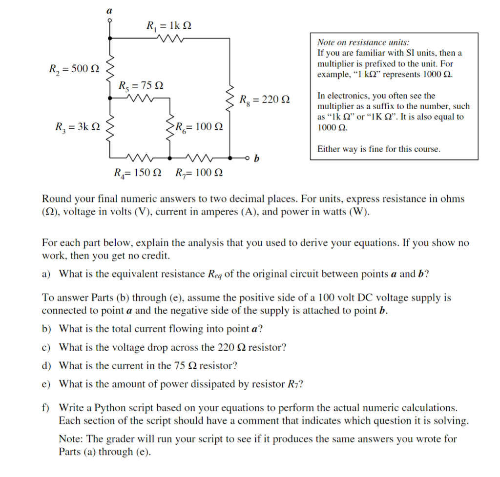 Solved Note on resistance units: If you are familiar with SI | Chegg.com
