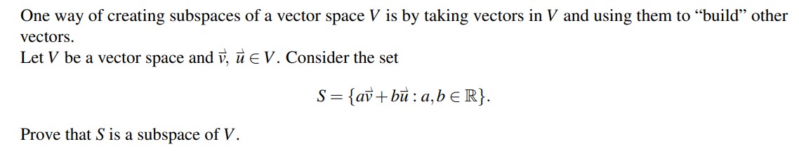 Solved How can we prove that the given set is a subspace?? | Chegg.com
