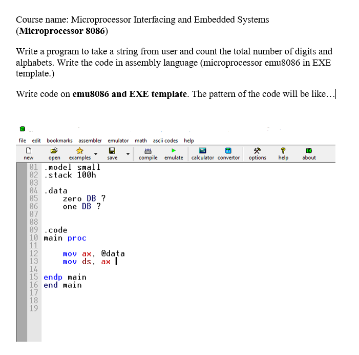 Solved Course name: Microprocessor Interfacing and Embedded | Chegg.com