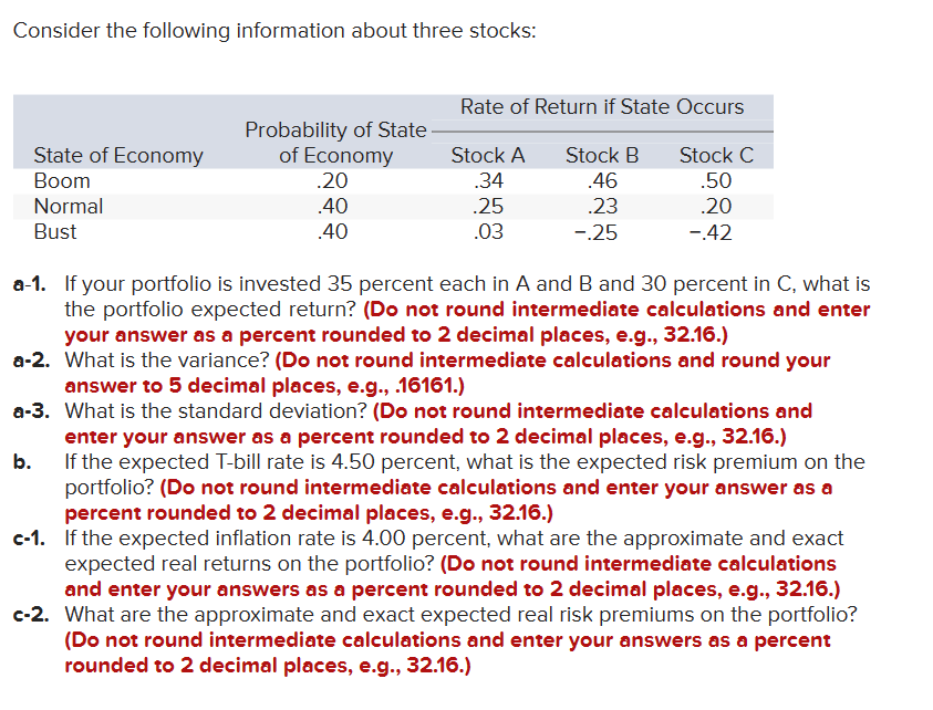 Solved Consider the following information about three | Chegg.com