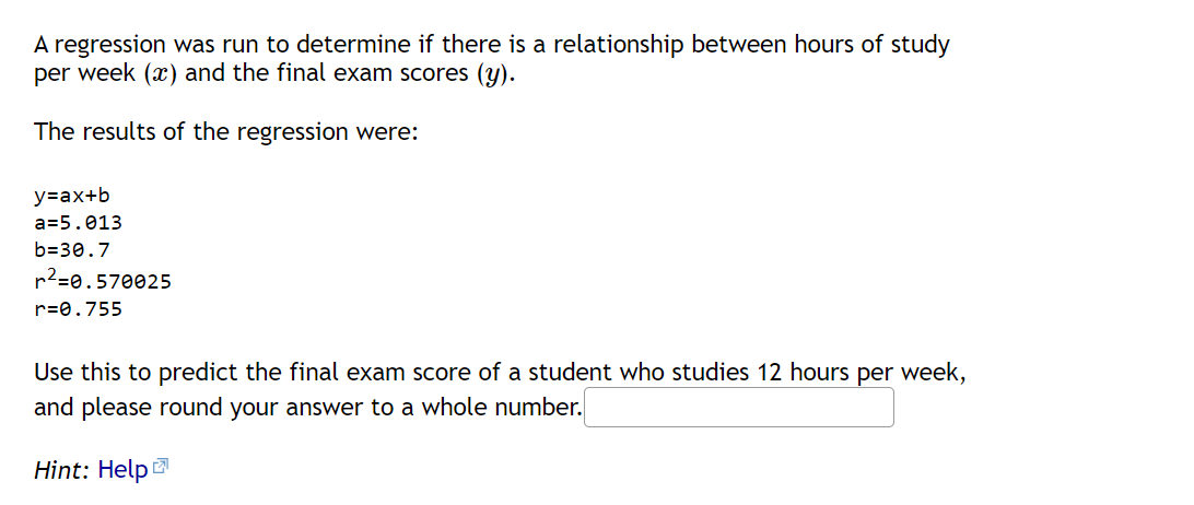 Solved Here Is A Bivariate Data Set Find The Correlation