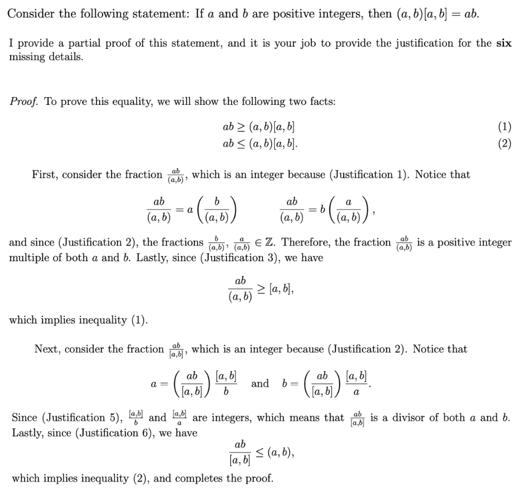 Consider the following statement: If a and b are | Chegg.com