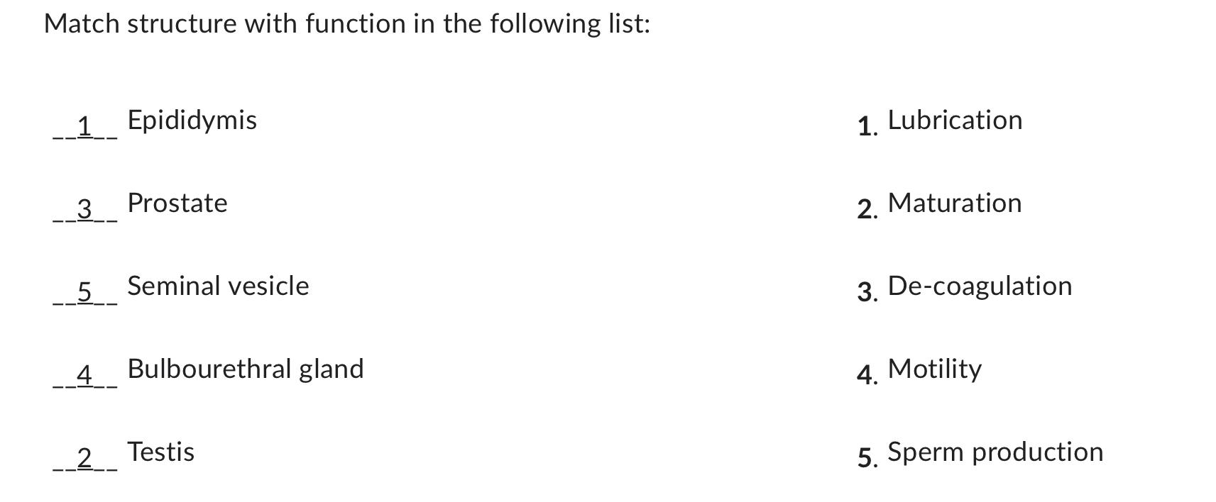 Solved Match structure with function in the following list: | Chegg.com